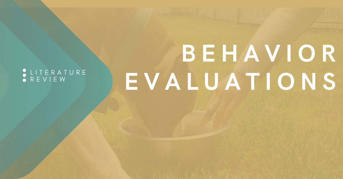 Behavior Evaluations: A Literature Review - National Canine Research ...