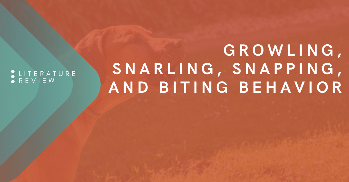 Growling, Snarling, Snapping, and Biting Behavior: Incidence and ...