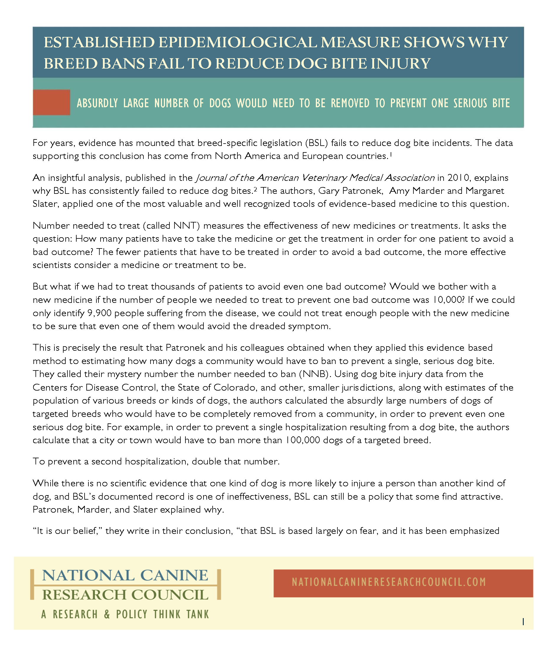 breed specific legislation - National Canine Research Council